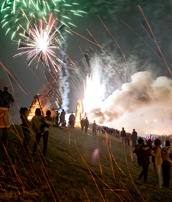 Bonfires on the Levee
